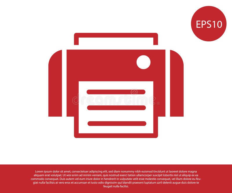 Red Printer Icon Isolated on White Background. Vector Stock Vector ...