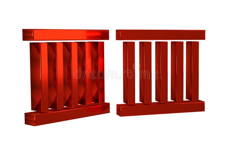 Red Prison Window Icon Isolated on Transparent Background. Stock ...