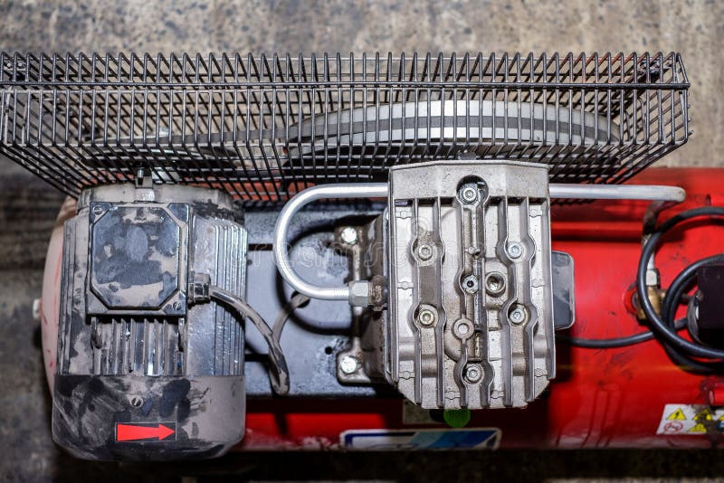 Red production compressor stock photo. Image of compression - 104986348