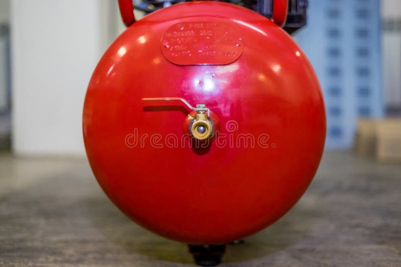 Red production compressor stock image. Image of pneumatic - 105451515