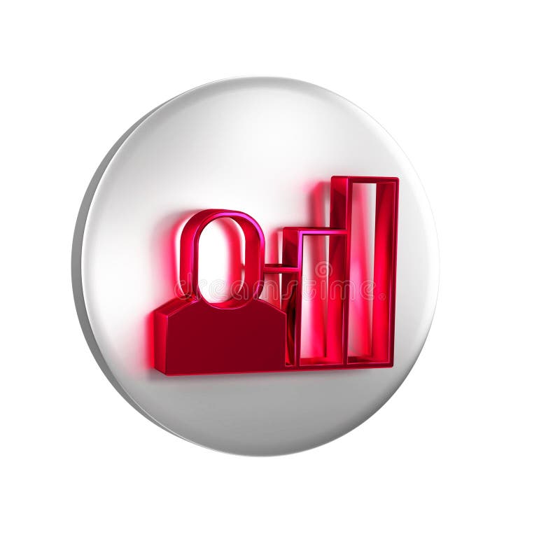 Red Productive Human Icon Isolated on Transparent Background. Idea Work ...