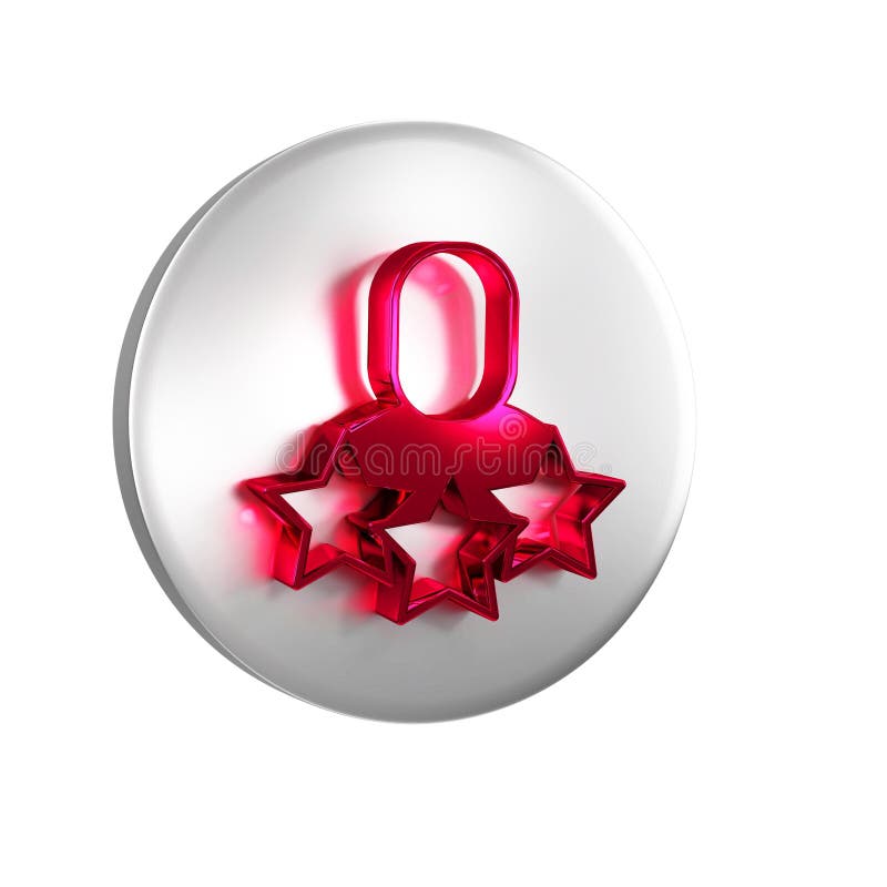 Red Productive Human Icon Isolated on Transparent Background. Idea Work ...