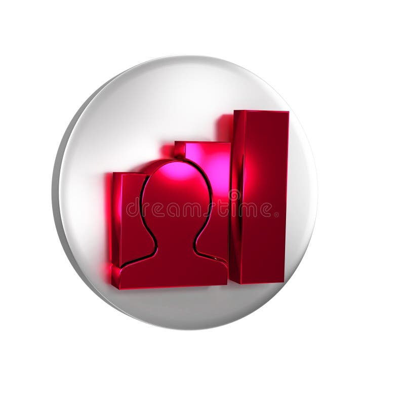Red Productive Human Icon Isolated on Transparent Background. Idea Work ...