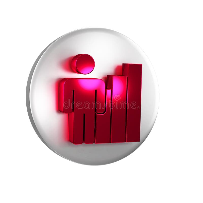 Red Productive Human Icon Isolated on Transparent Background. Idea Work ...