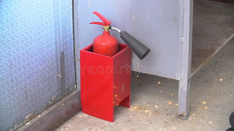 Red Professional Fire Extinguisher Stock Video - Video of container ...