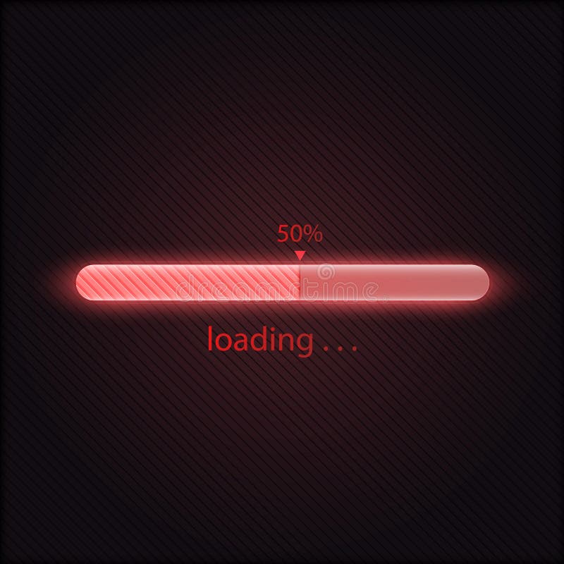 Red Progress Loading Bar 50 , Technology Concept Stock Vector ...