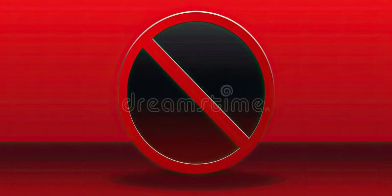 Red Prohibited Sign on Red Background Stock Illustration - Illustration ...