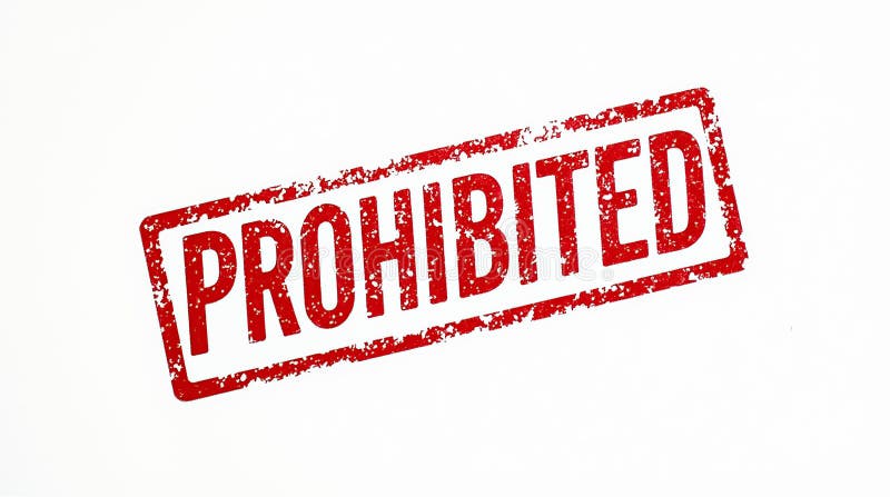 Red Prohibited Stamp on White Background Warning Sign Stock ...