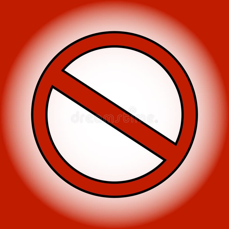 Red Prohibition Sign on Gradient Background. Vector Illustration Stock ...