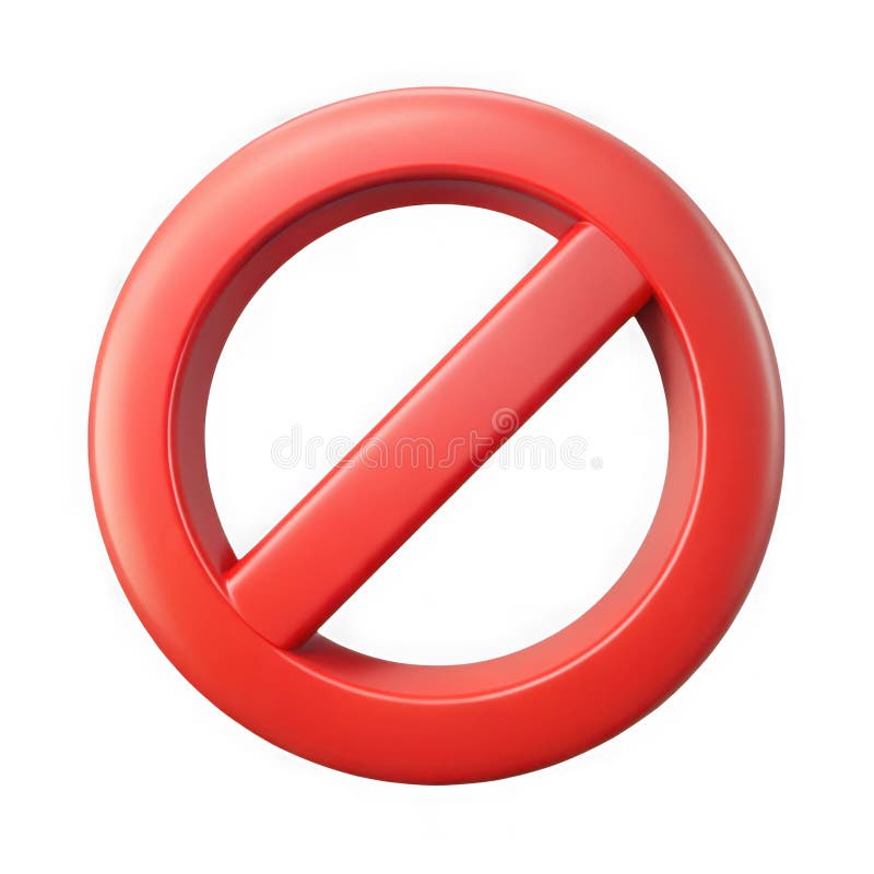 Red Prohibition Sign Isolated on a Transparent Background Stock Photo ...