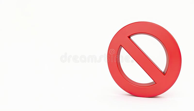 Red Prohibition Sign on a White Background, Signaling No Entry or ...