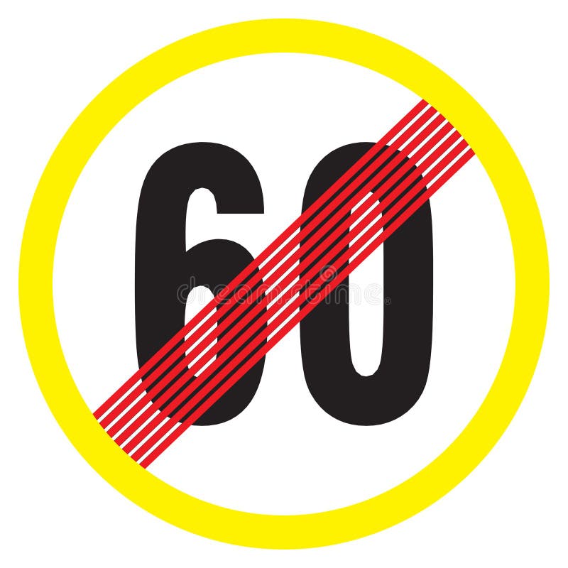Red Prohibition Speed Limit 60 Not Allowed Object, Red Circle Warning ...