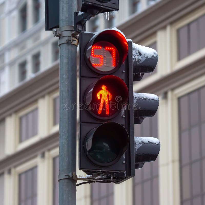 Red Prohibitory Traffic Light Sign at the Crossroads Stock Photo ...