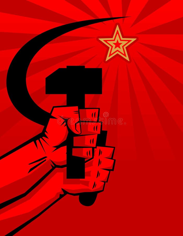 Sickle and hammer in hands stock vector. Illustration of revolutionary ...