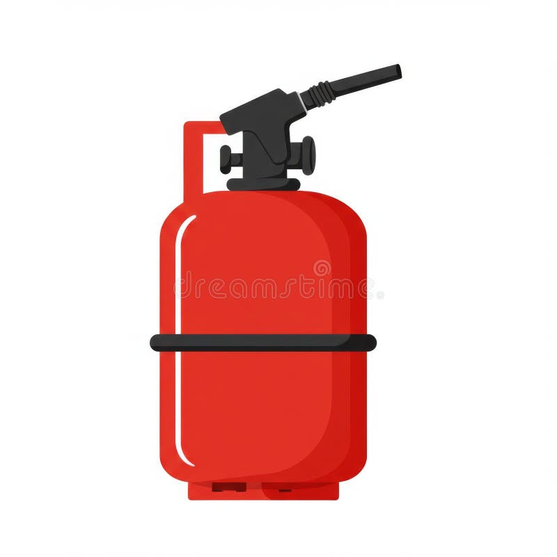 Red Propane Gas Cylinder with Nozzle on White Background Stock ...