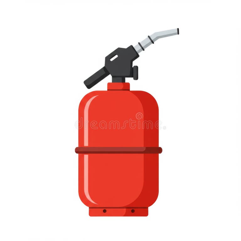 Red Propane Tank with Nozzle on White Background Stock Illustration ...