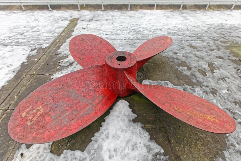 Red Propeller Snow stock photo. Image of boat, ship - 189852842