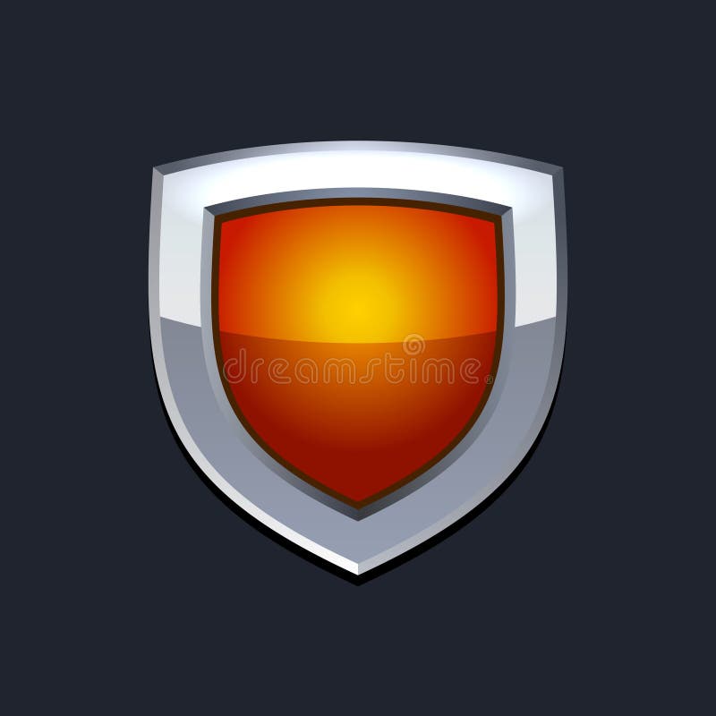 Red Protect Shield Icon Vector Stock Vector - Illustration of orange ...