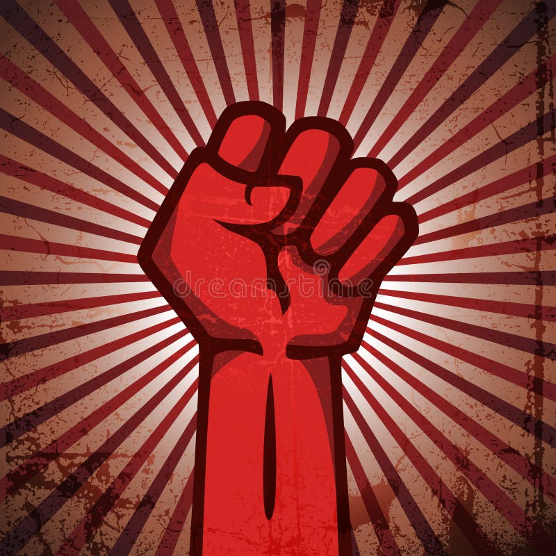 Red protest poster stock vector. Illustration of protest - 130453481