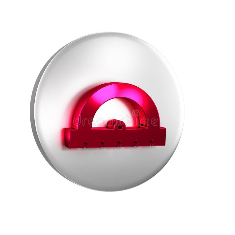 Red Protractor Grid for Measuring Degrees Icon Isolated on Transparent ...