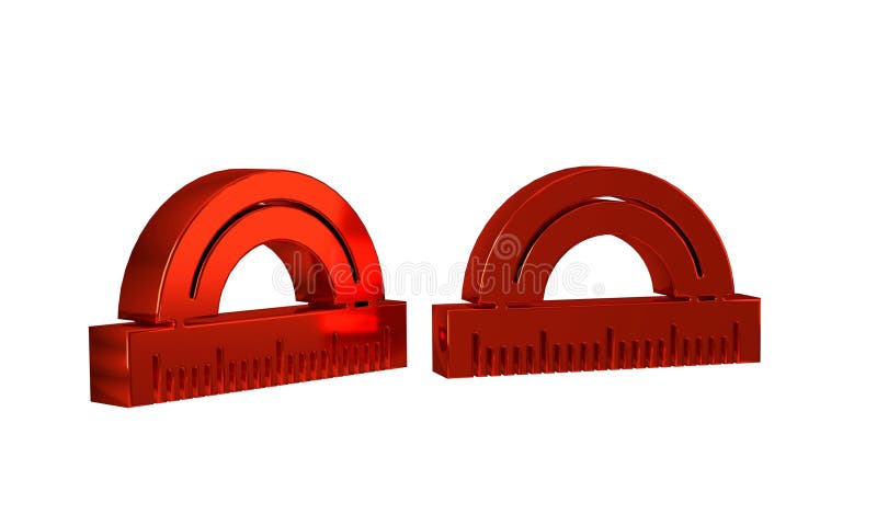 Red Protractor Grid for Measuring Degrees Icon Isolated on Transparent ...