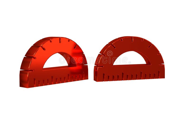 Red Protractor Grid for Measuring Degrees Icon Isolated on Transparent ...
