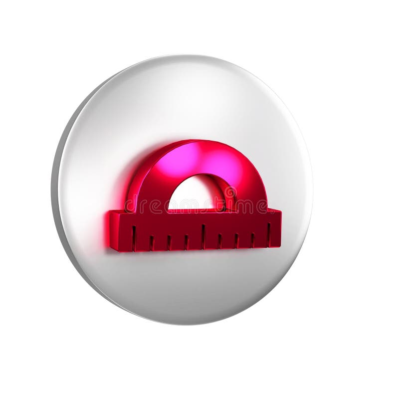 Red Protractor Grid for Measuring Degrees Icon Isolated on Transparent ...
