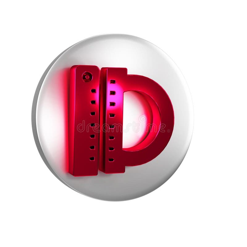 Red Protractor Grid for Measuring Degrees Icon Isolated on Transparent ...