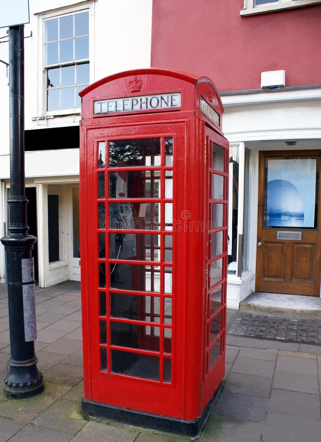 Red Public Telephone Box in London, England Stock Image - Image of ...