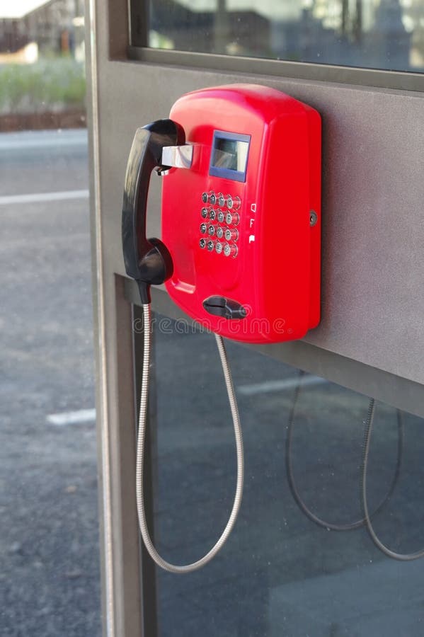 Red public telephone stock image. Image of office, equipment - 181077929