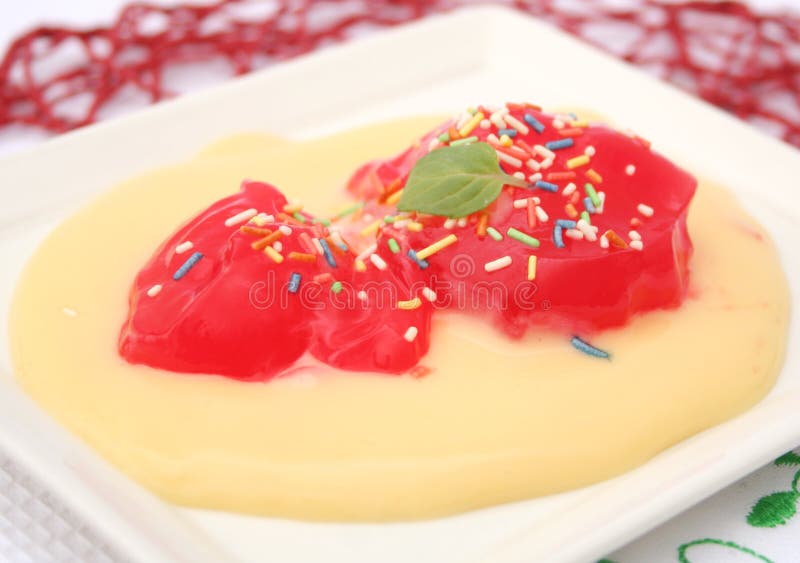 Red pudding stock image. Image of snack, sauce, desserts - 37193007