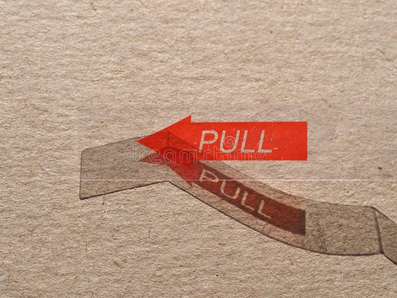 Red pull label stock image. Image of label, sign, paper - 249424167