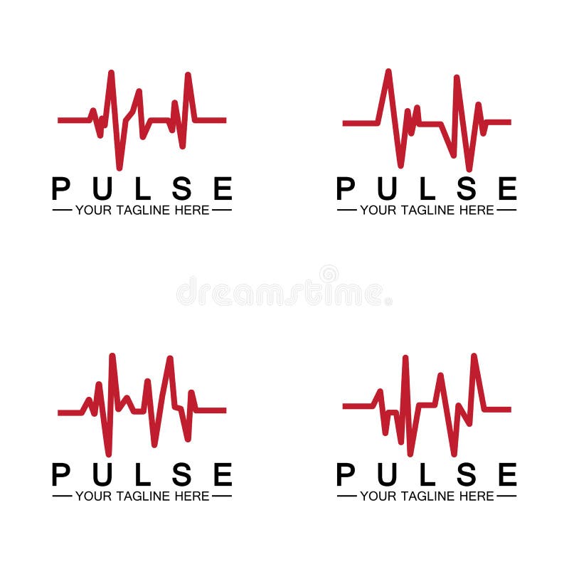 Red Pulse Line Logo Vector Icon Design Stock Vector - Illustration of ...