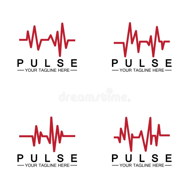 Red Pulse Line Logo Vector Icon Design Stock Vector - Illustration of ...