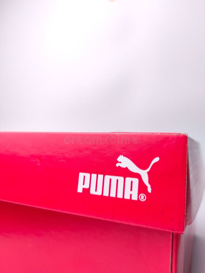 Red Puma Shoe Box on a White Background Editorial Stock Photo - Image ...