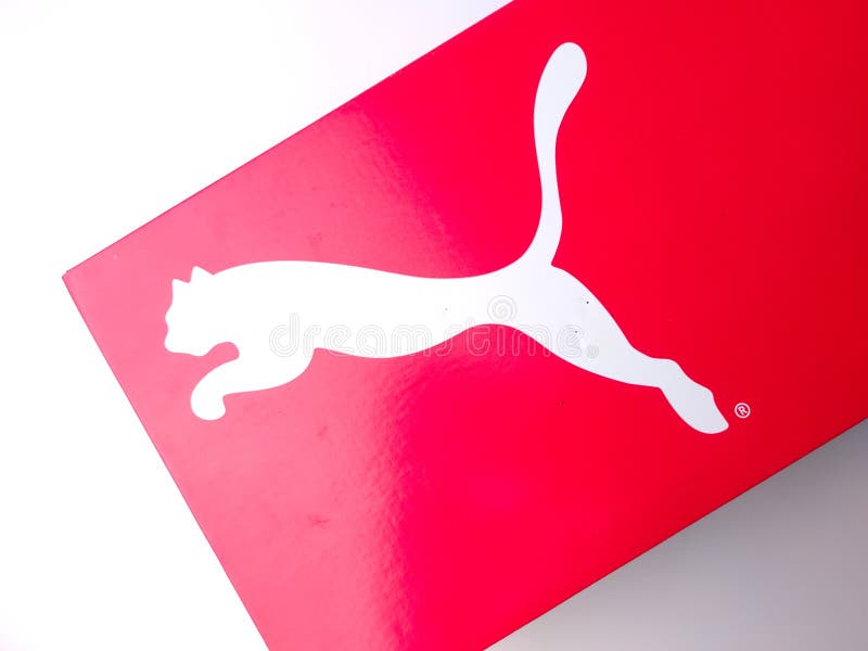 Red Puma Shoe Box on a White Background. Editorial Image - Image of ...