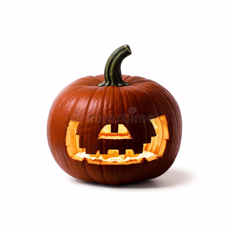 Pumpkin Pie, Top View Isolated on White Background Stock Illustration ...