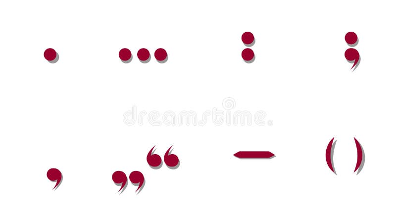 Red Punctuation Marks. Vector Illustration Stock Illustration ...