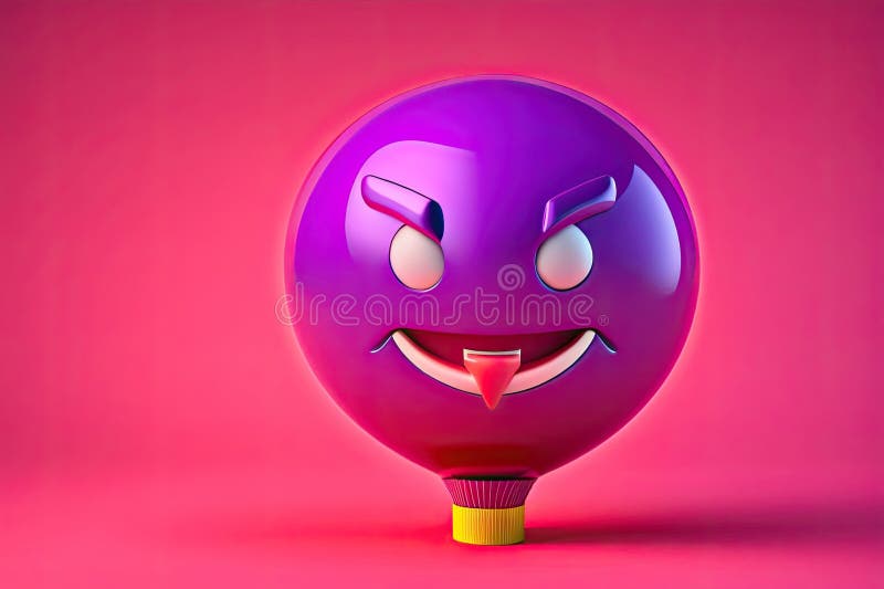 Red and Purple Balloon with Angry Face Generative AI Stock Image ...
