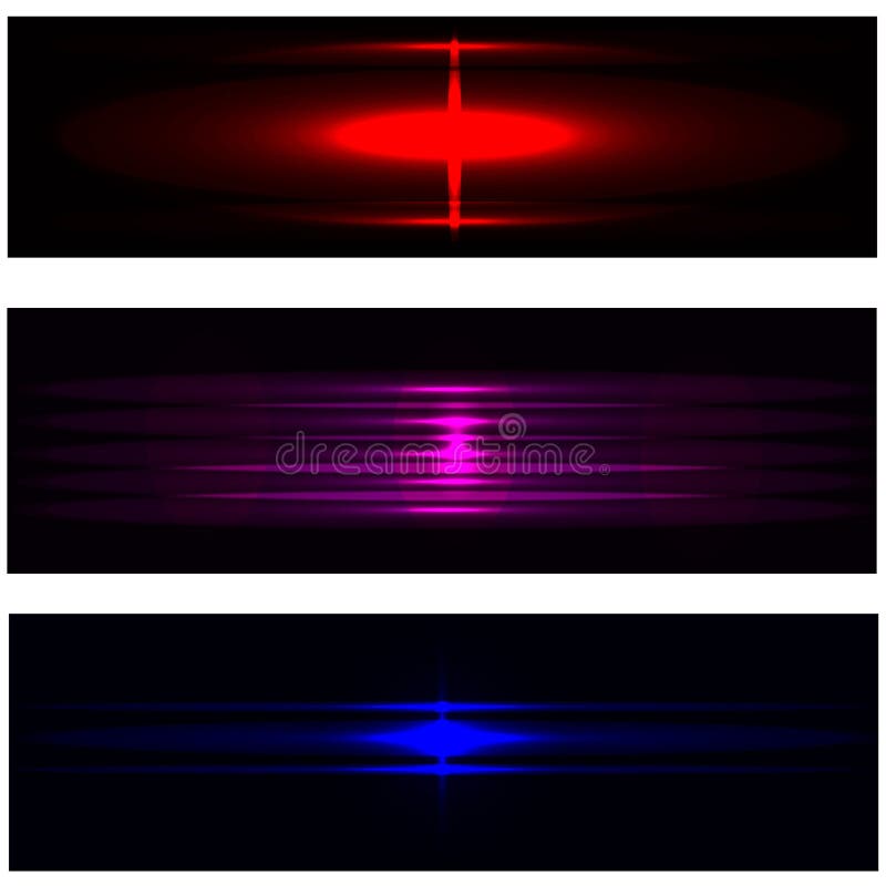 Red, Purple and Blue Flashes and Bright Rays on a Dark Background Stock ...