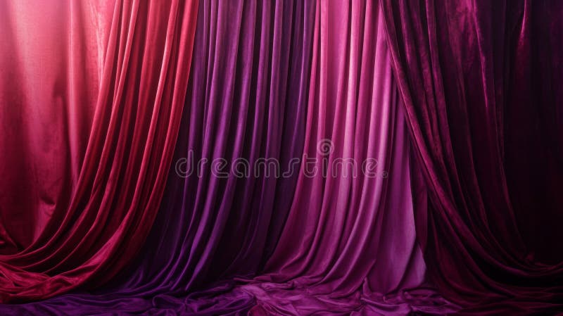 Red and Purple Velvet Curtains Drapes Background Stock Illustration ...