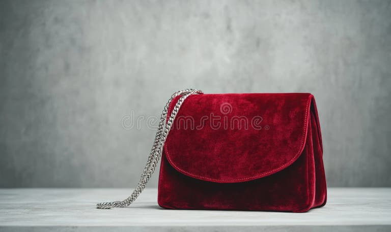A Red Purse with a Chain Strap Stock Image - Image of classic ...