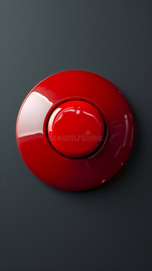 Red Push Button on a Black Background Stock Illustration - Illustration ...