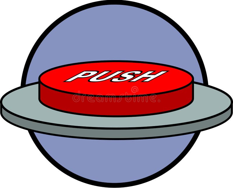 Red Push Button Switch Control Vector Illustration Stock Vector ...