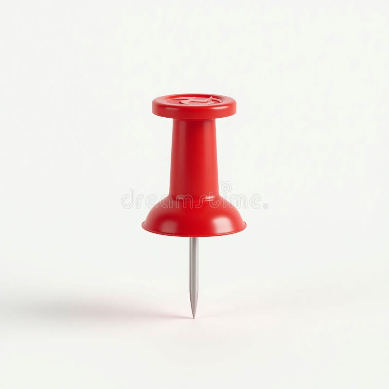 Red Push Pin for Bulletin Boards. Essential Office Tool. Stock ...