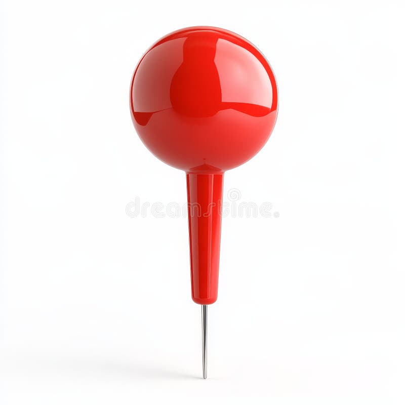 Red Push Pin Clipart on White Background Stock Illustration ...