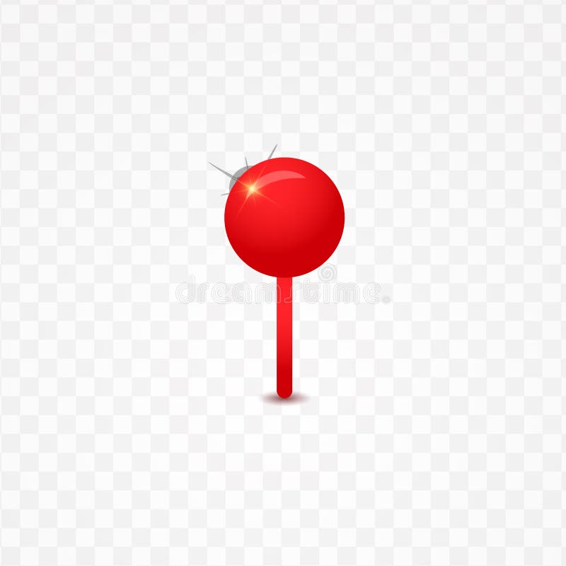 Red Push Pin Isolated on Transparent Background. Vector Illustration ... Red Push Pin Isolated on Transparent Background. Vector Illustration ...