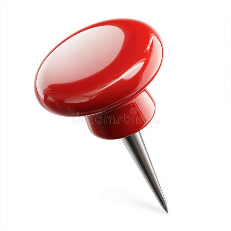 Red Push Pin Isolated on White Background Stock Illustration ...