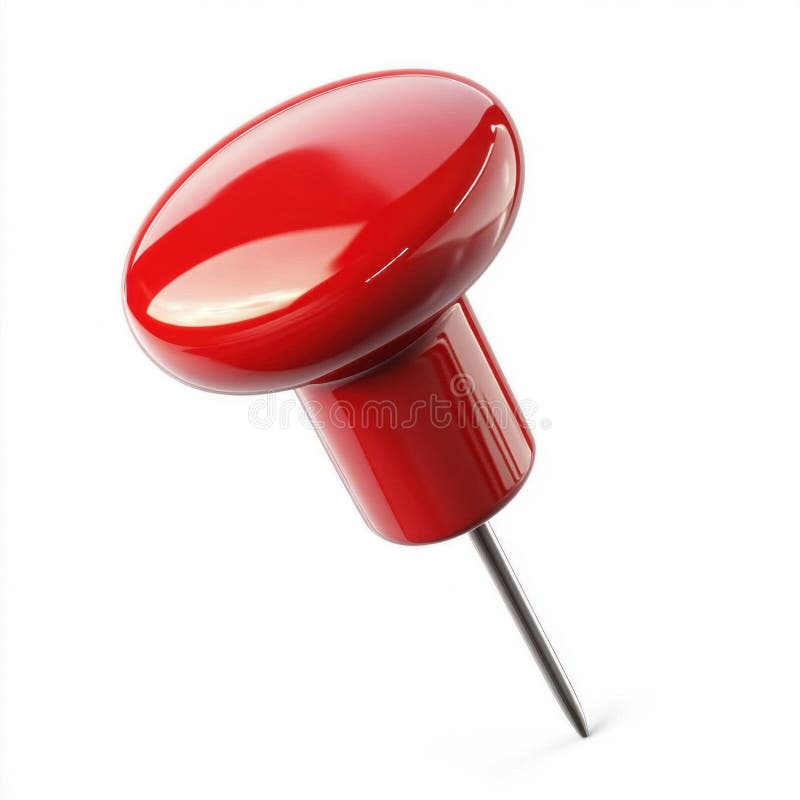 Red Push Pin Isolated on White Background Stock Illustration ...
