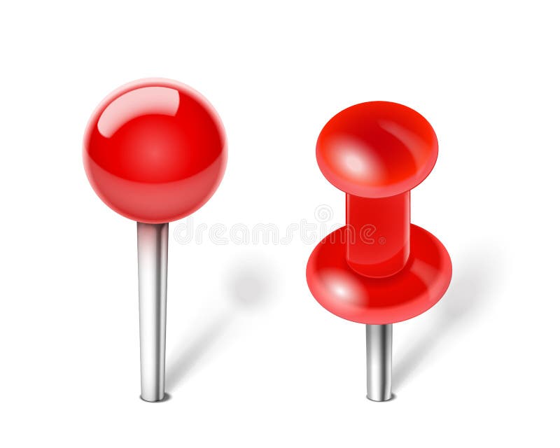 Red Push pin stock vector. Illustration of white, note - 35532801